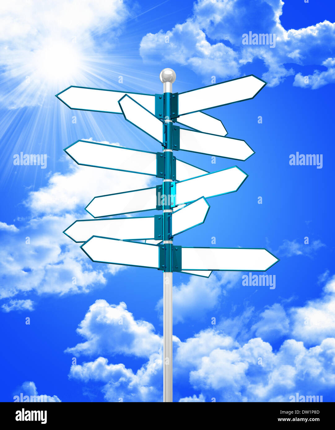 blank direction pointer 3d Stock Photo - Alamy