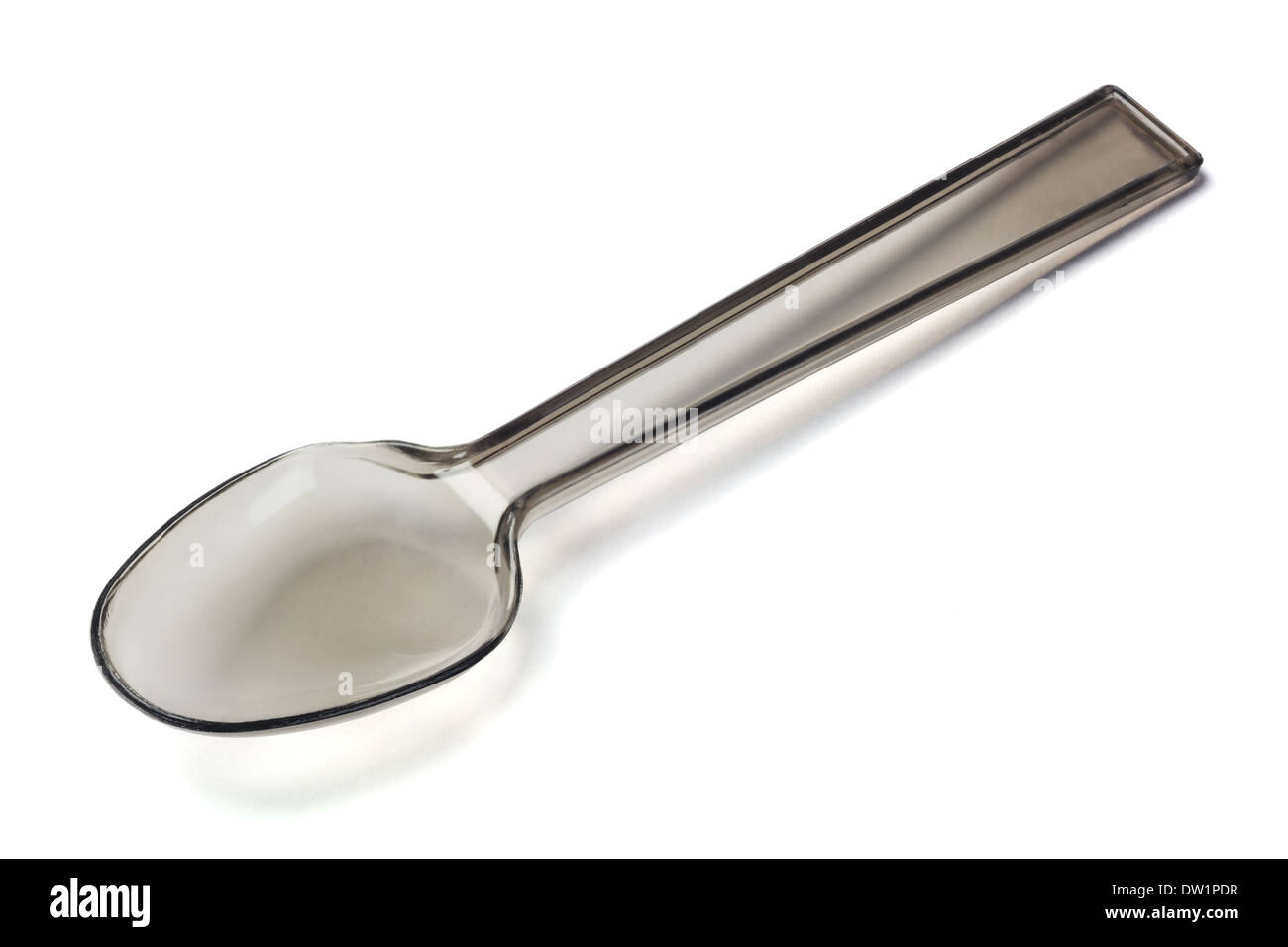 Plastic Tea Spoon On White Background Stock Photo - Alamy