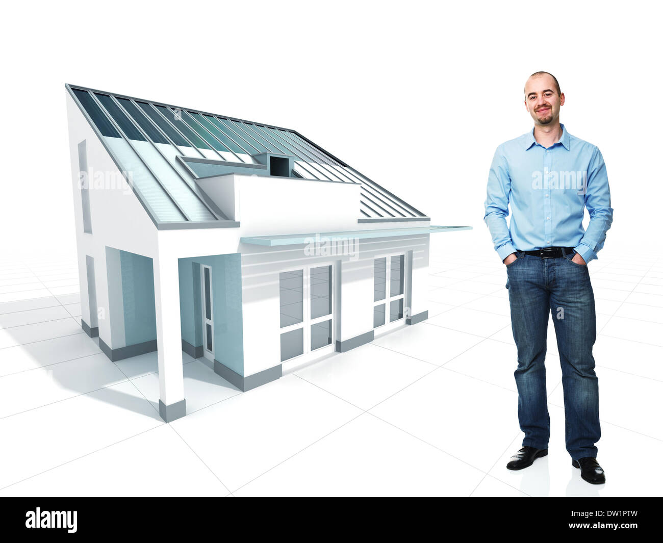 man and his dream house Stock Photo - Alamy