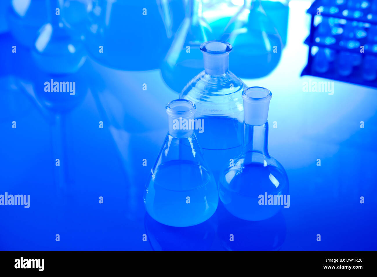 Laboratory glass, Chemistry science formula Stock Photo - Alamy