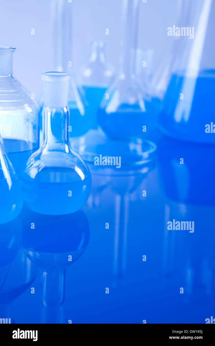 Laboratory glass, Chemistry science formula Stock Photo - Alamy