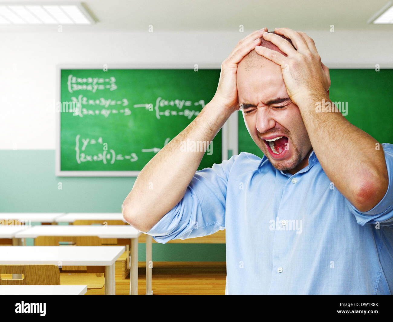 desperate teacher Stock Photo - Alamy