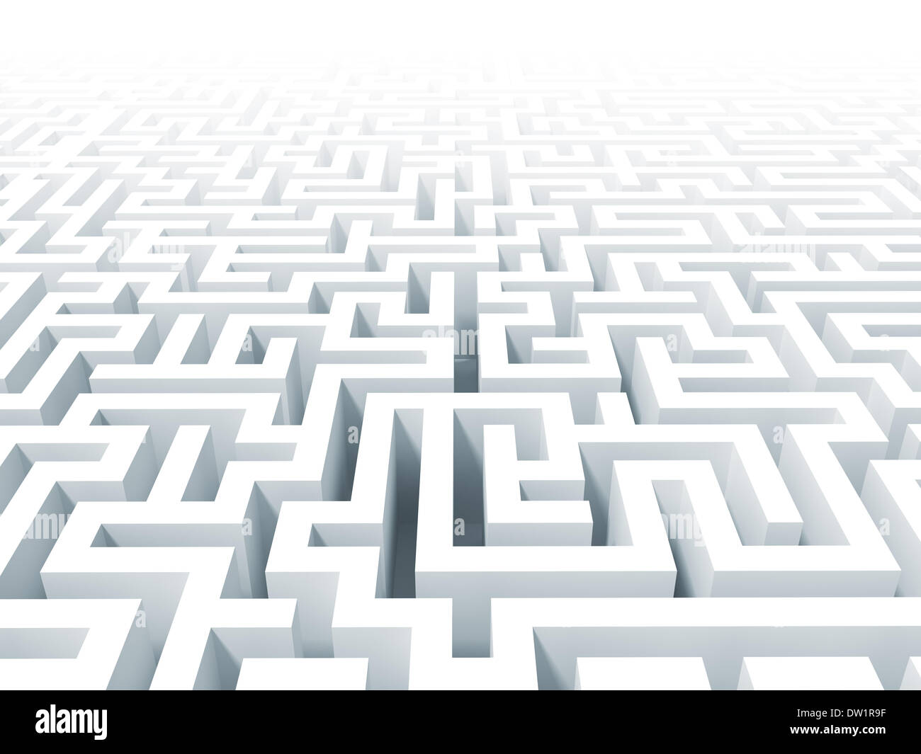 3d white labyrinth background Stock Photo - Alamy