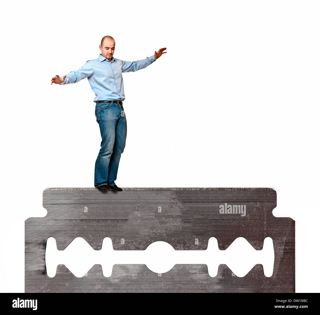 man on blade Stock Photo - Alamy