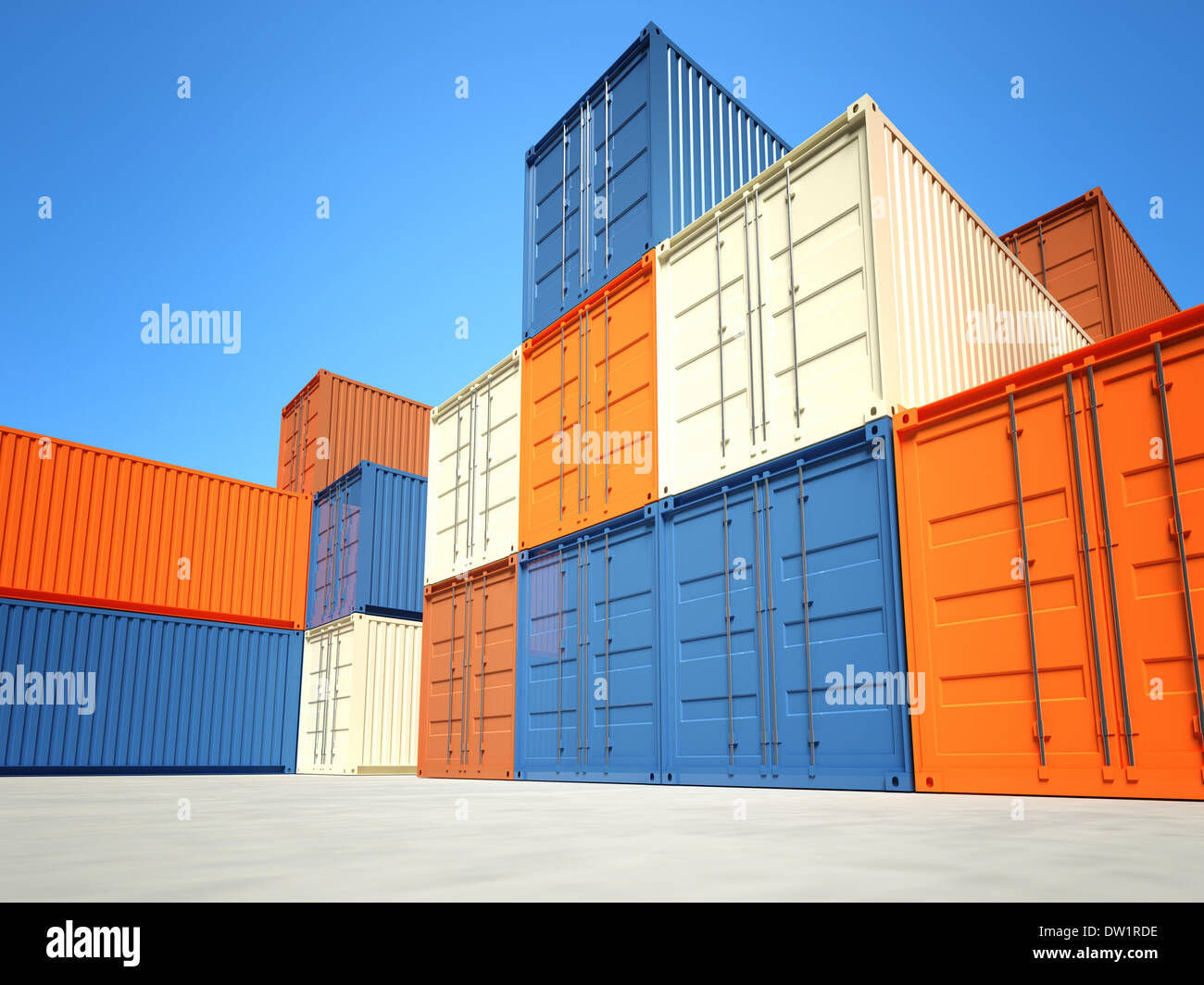 Render red shipping container hi-res stock photography and images - Alamy