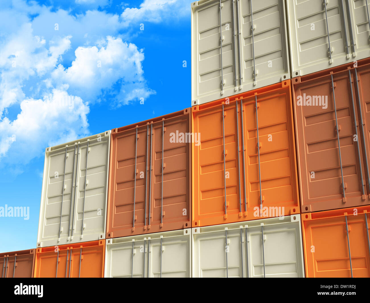 3d container and blue sky Stock Photo - Alamy