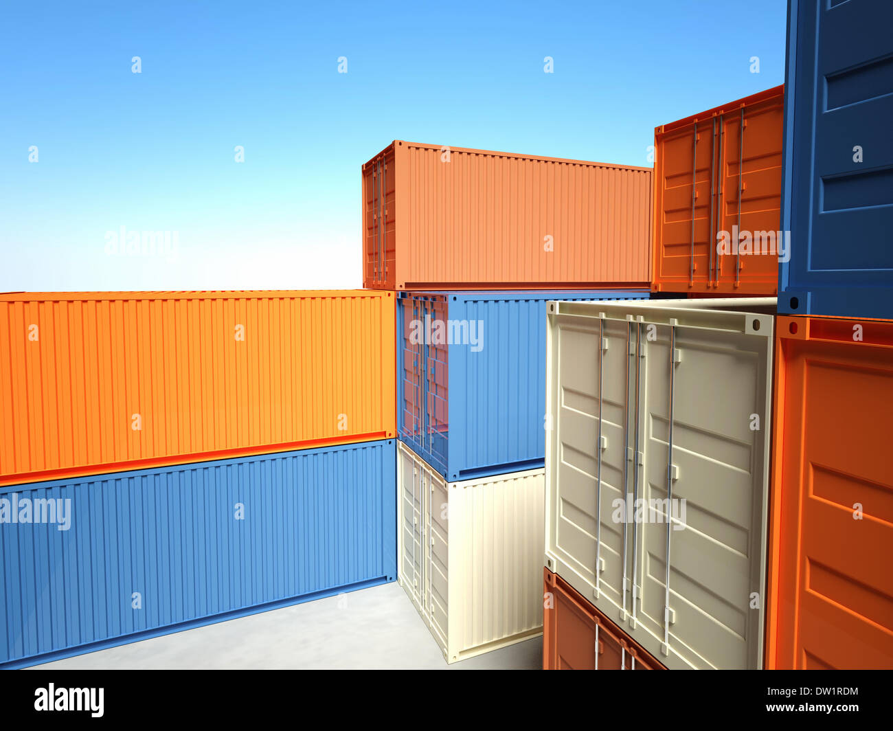 3d render blue cargo container hi-res stock photography and images - Alamy