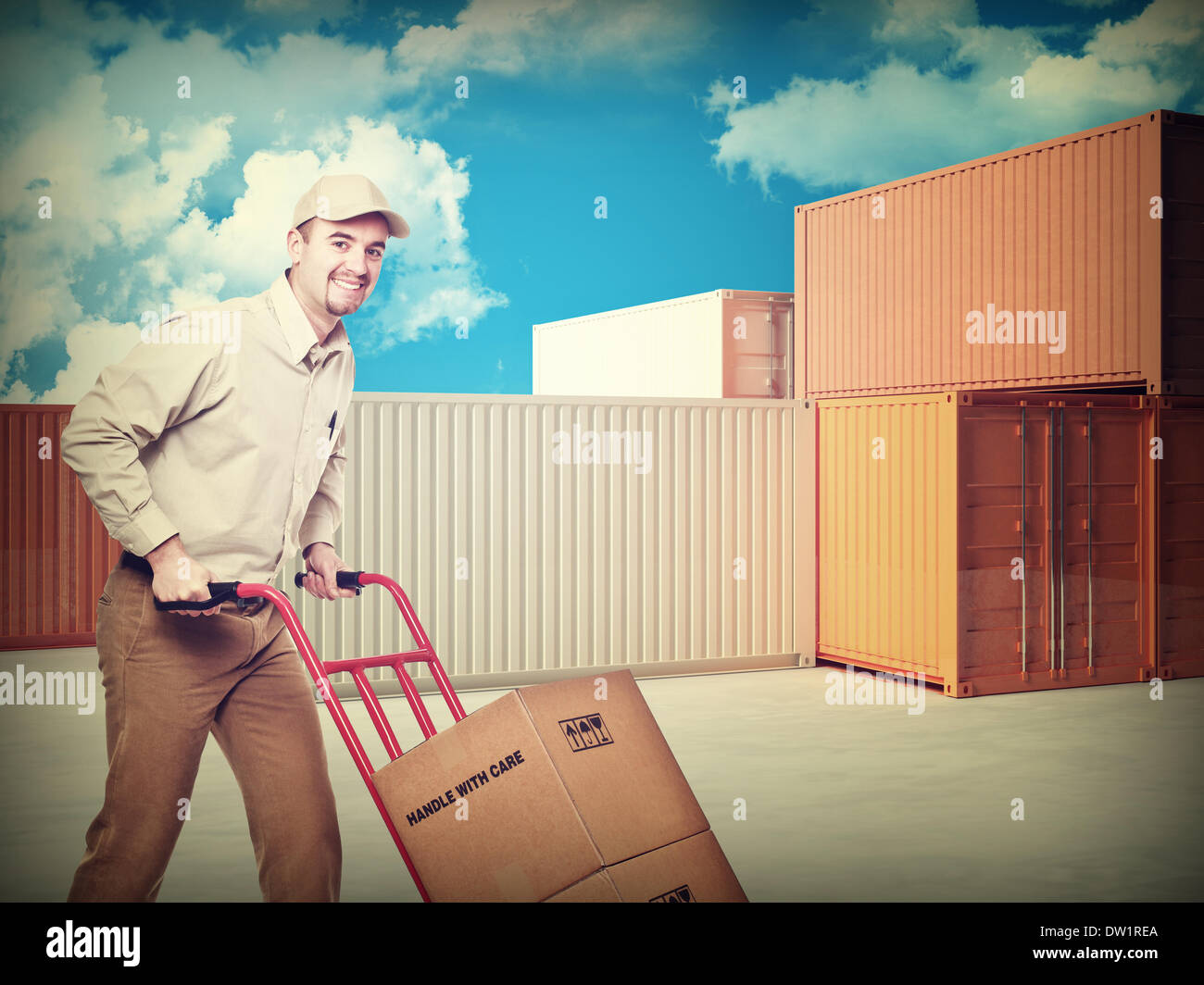 delivery man at work Stock Photo - Alamy