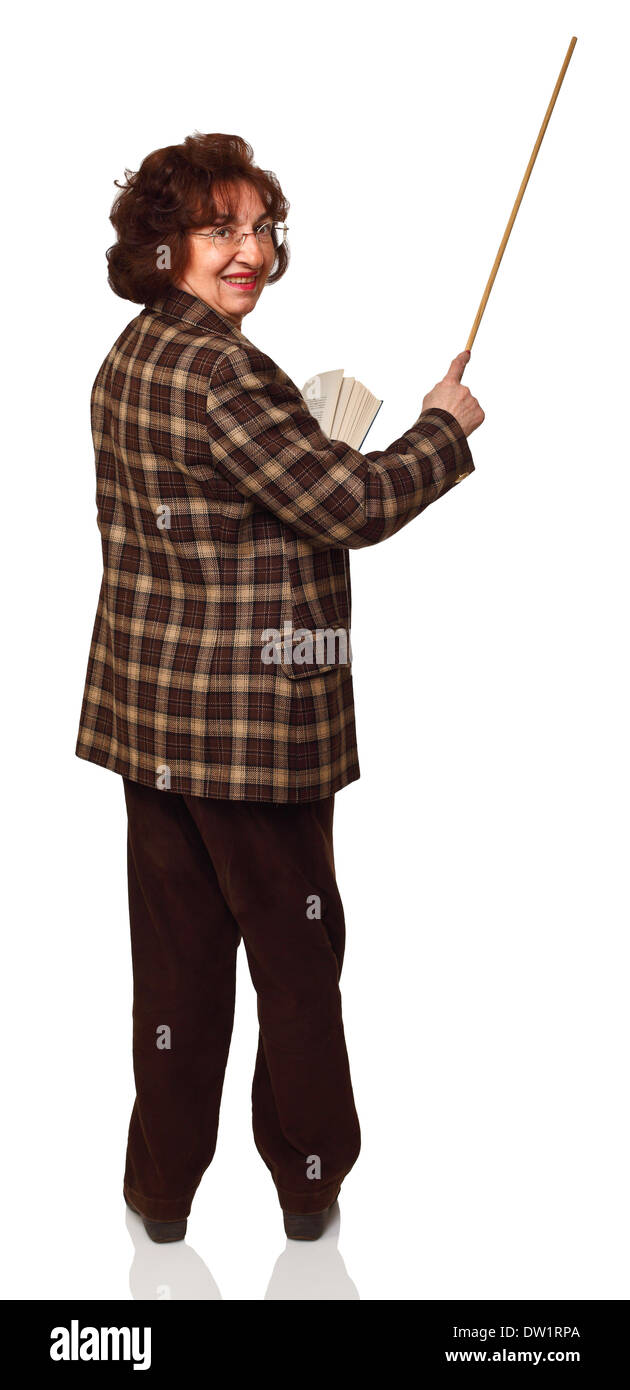 old teacher on white Stock Photo - Alamy