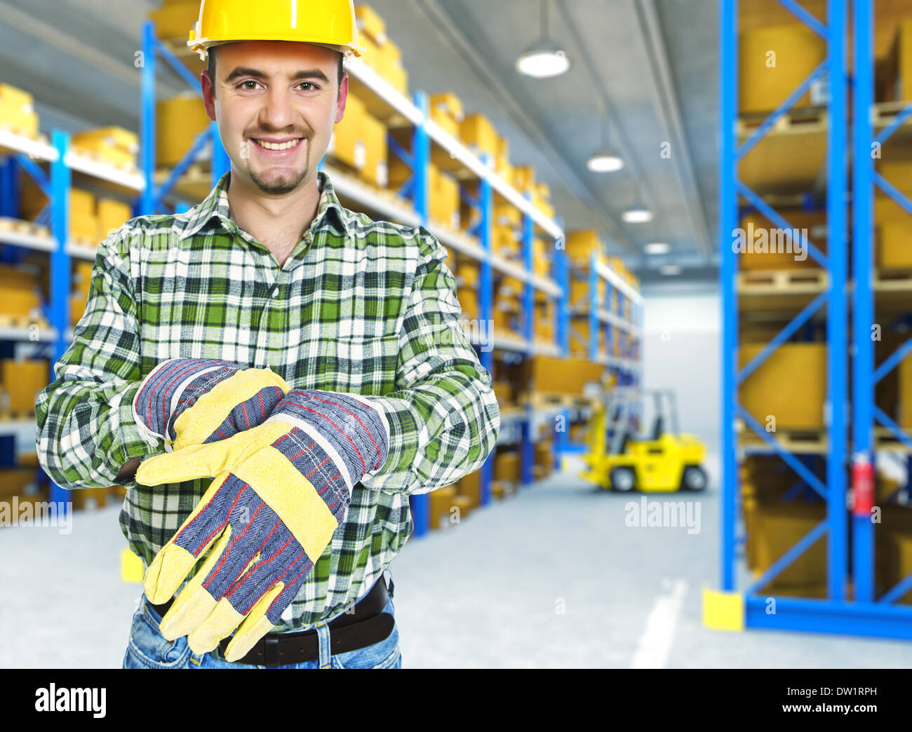 manual worker in a warehouse Stock Photo - Alamy