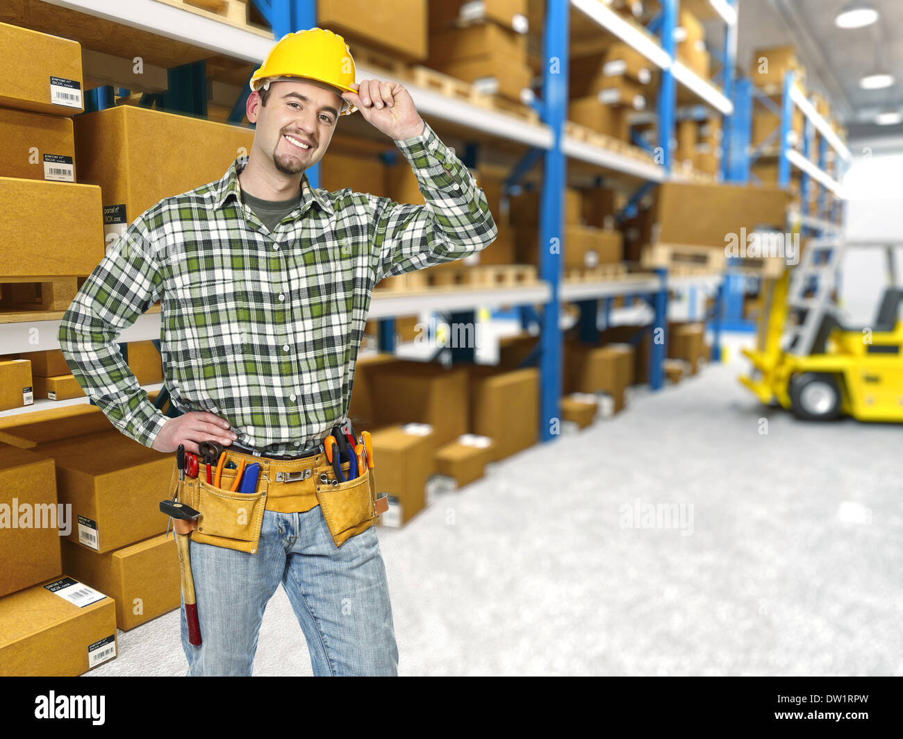 warehouse and manual worker Stock Photo - Alamy