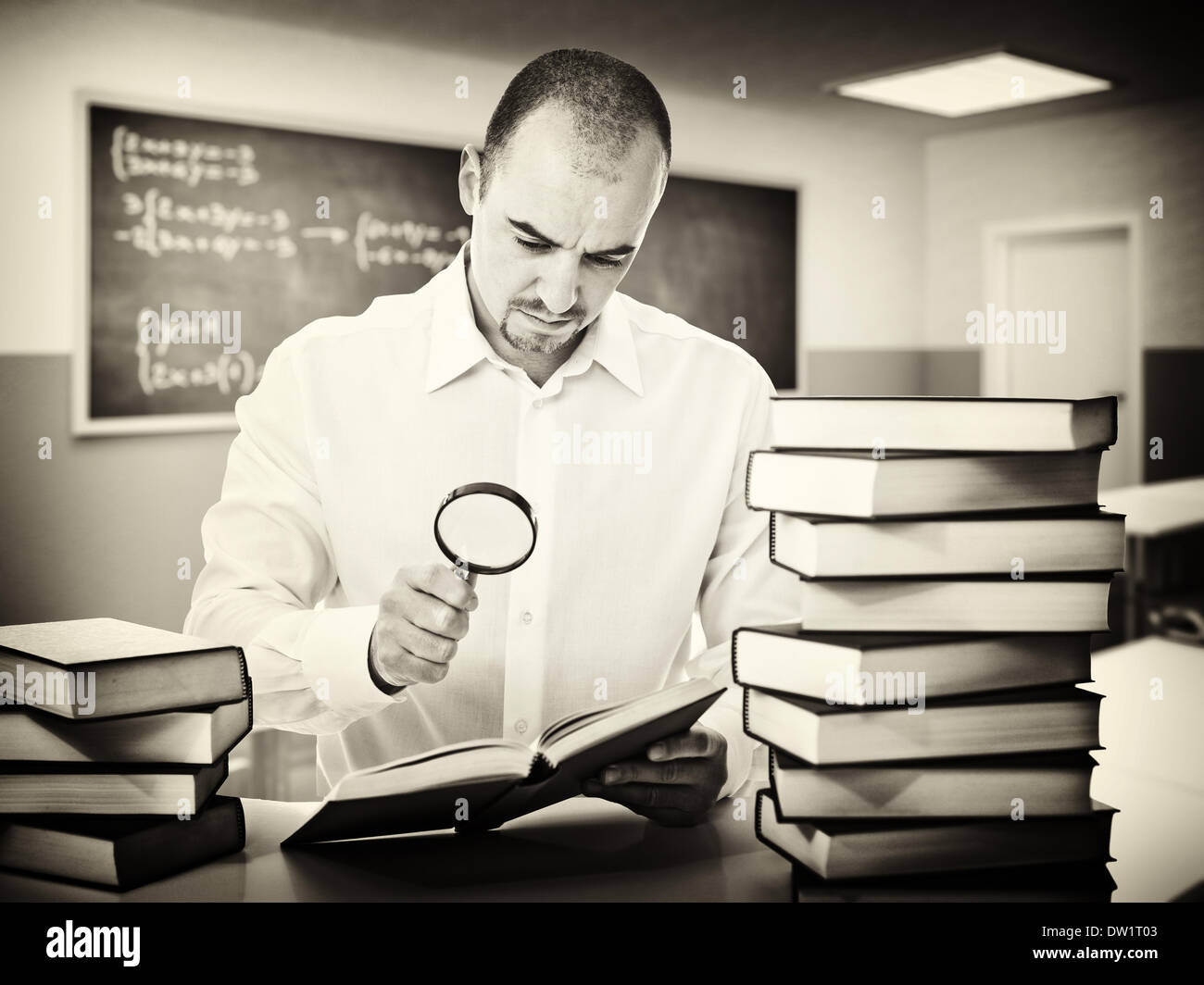 reading with attention Stock Photo - Alamy