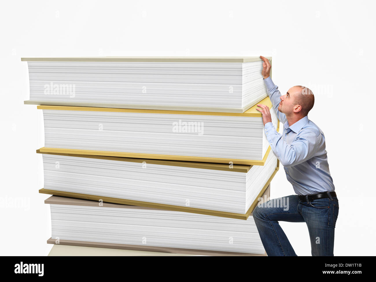 man on book Stock Photo - Alamy