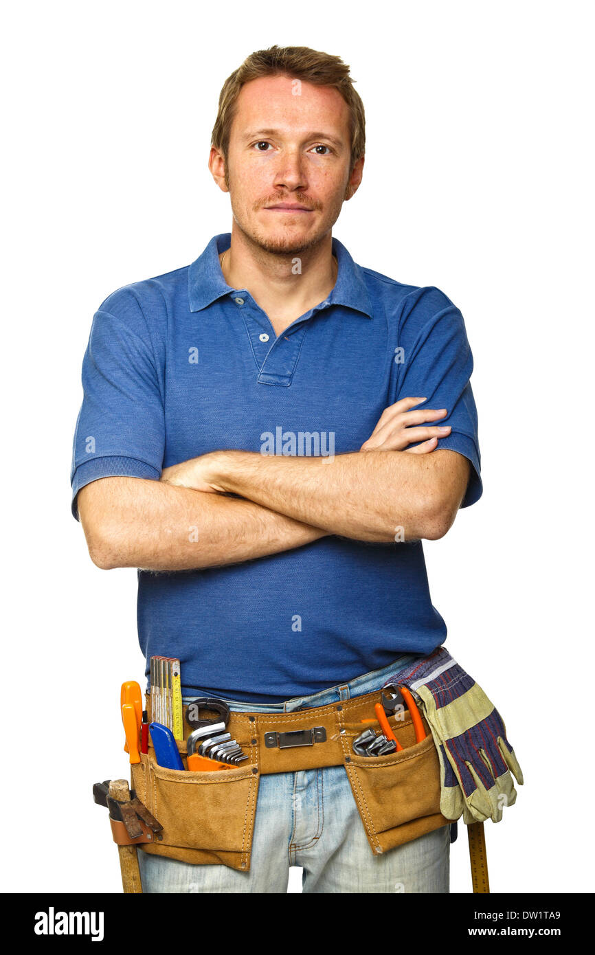 confident handyman portrait Stock Photo - Alamy