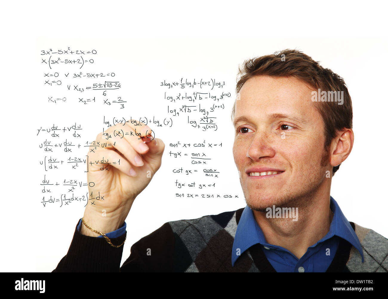 man write maths formula Stock Photo - Alamy