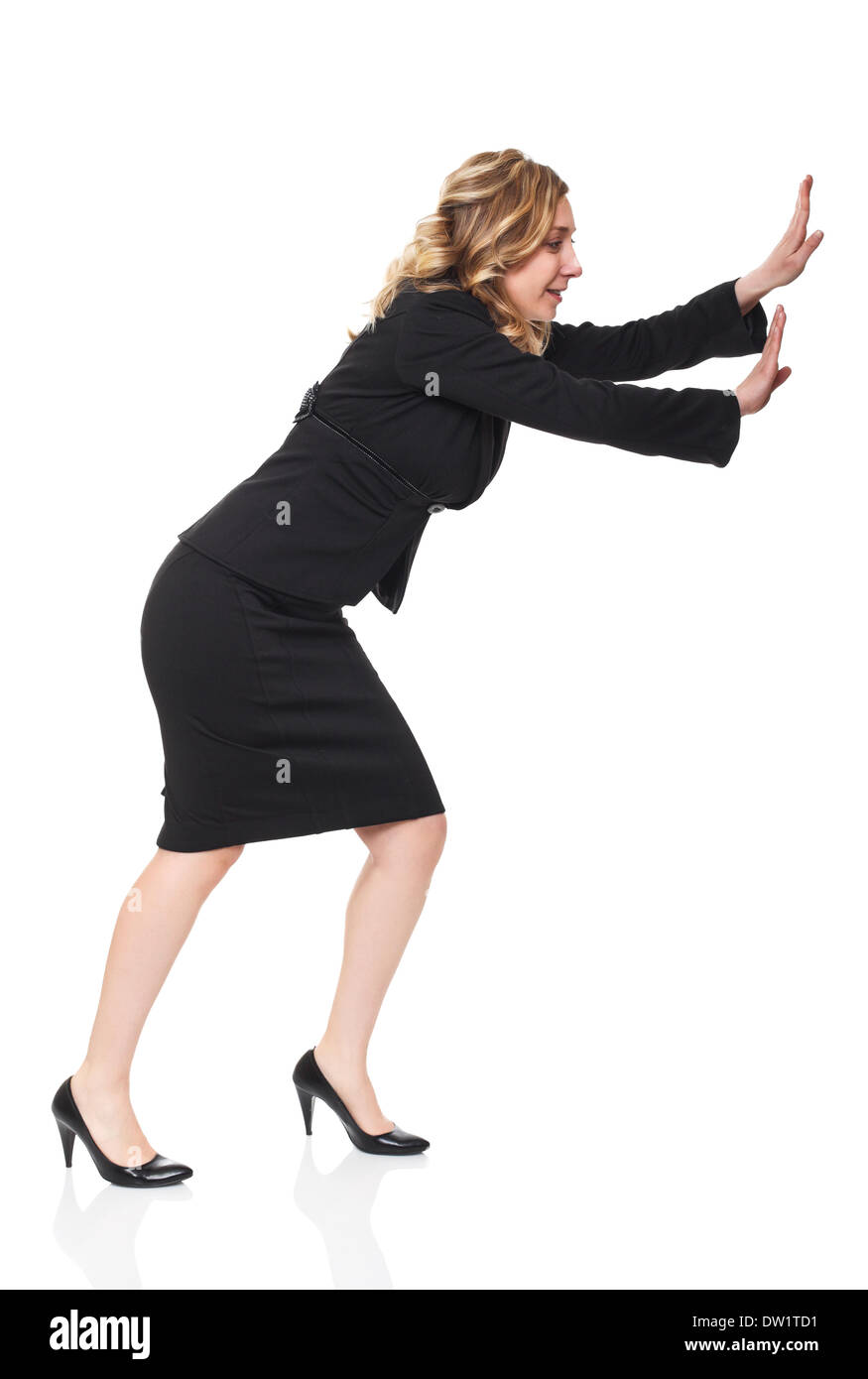 woman push position Stock Photo - Alamy