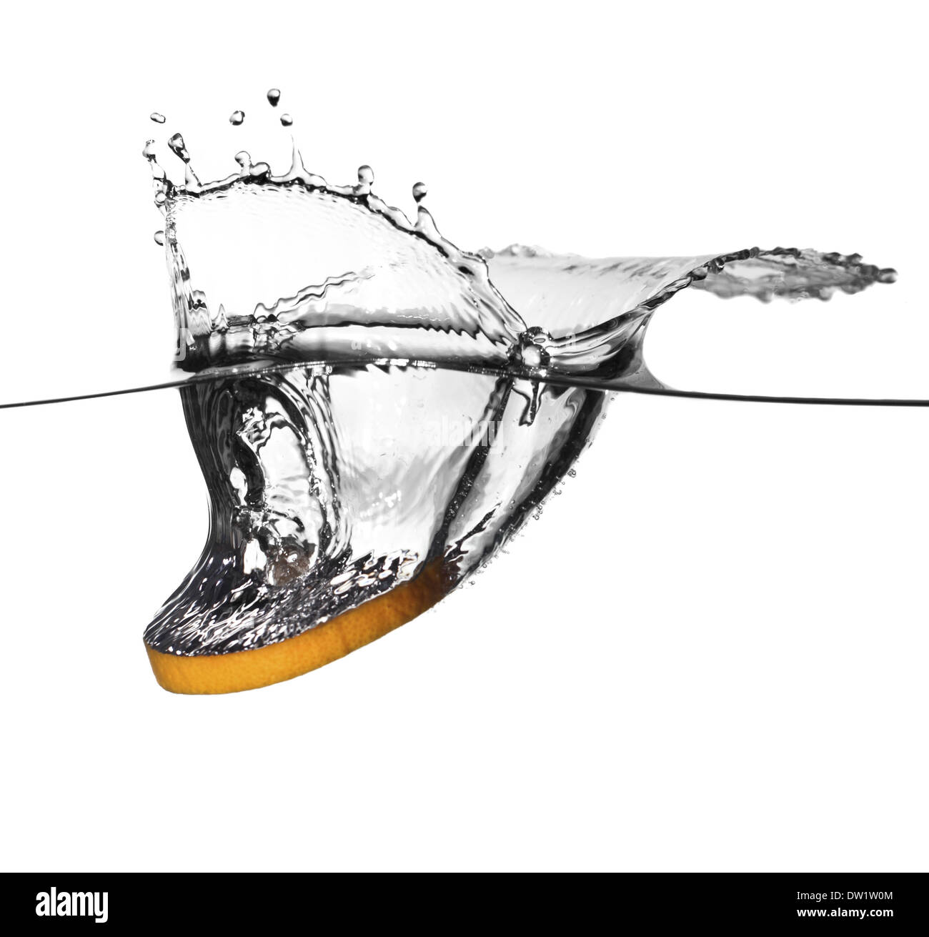 orange splash in water Stock Photo - Alamy