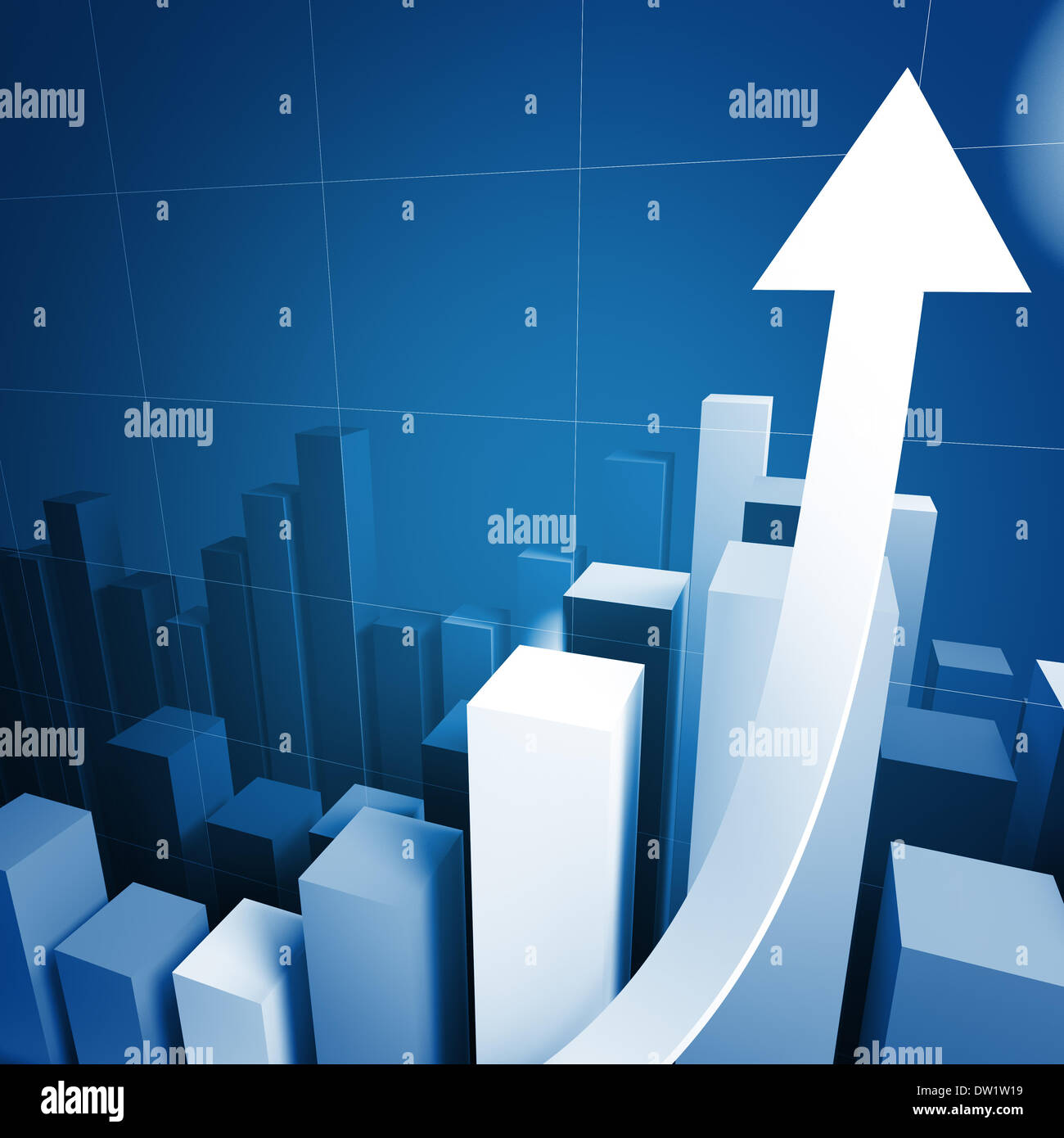 3d growing blue arrow hi-res stock photography and images - Alamy
