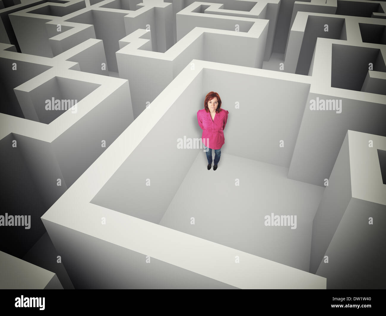 woman and maze Stock Photo - Alamy