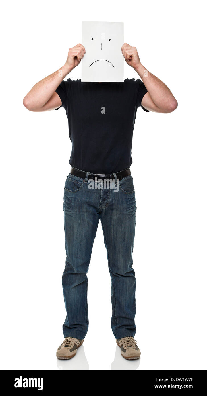 Sad face man Cut Out Stock Images & Pictures - Alamy