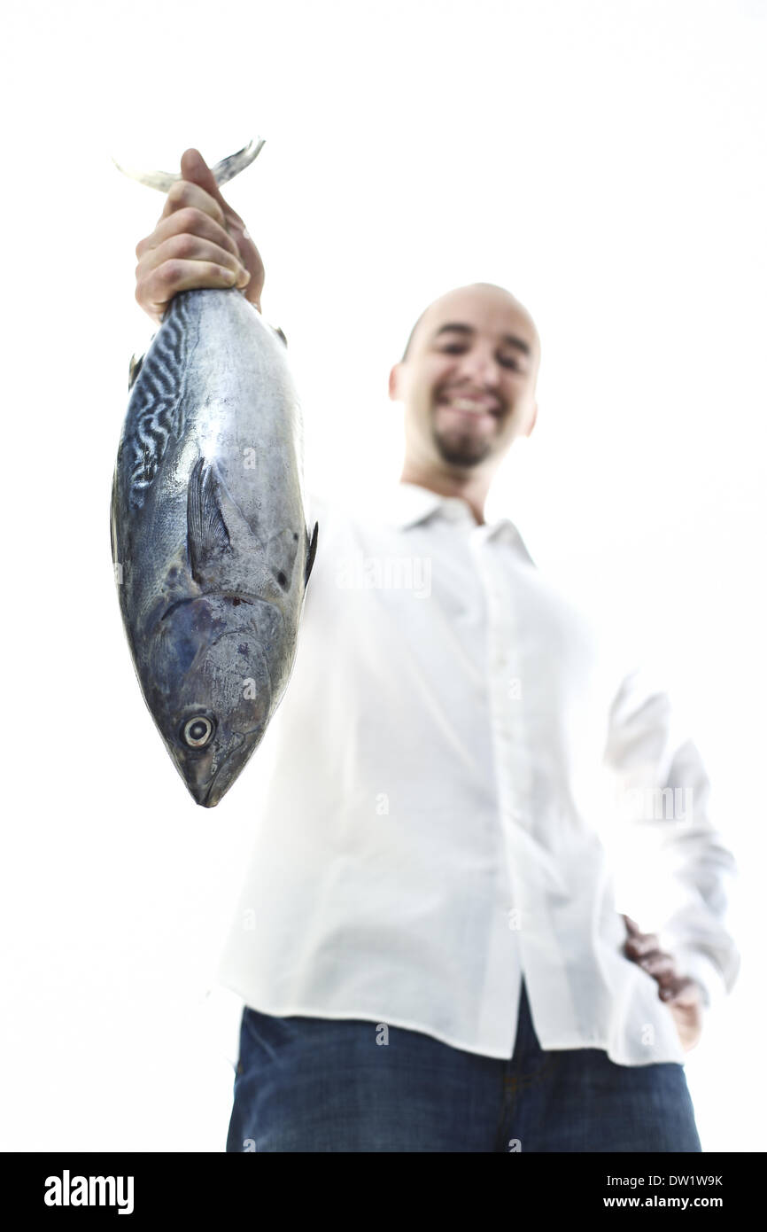 man with fish Stock Photo - Alamy