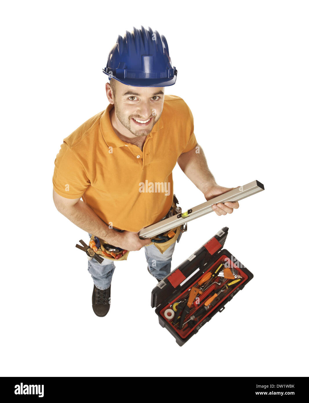 constructor worker and tools Stock Photo - Alamy