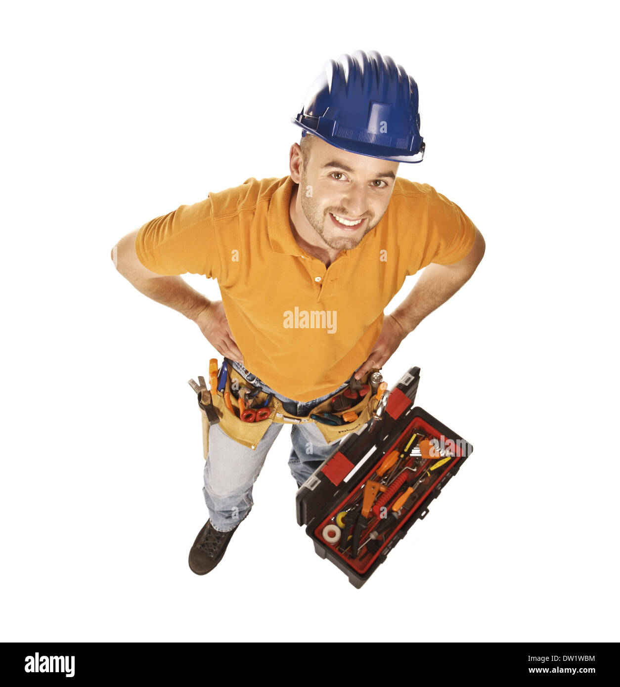 handyman and toolbox Stock Photo - Alamy