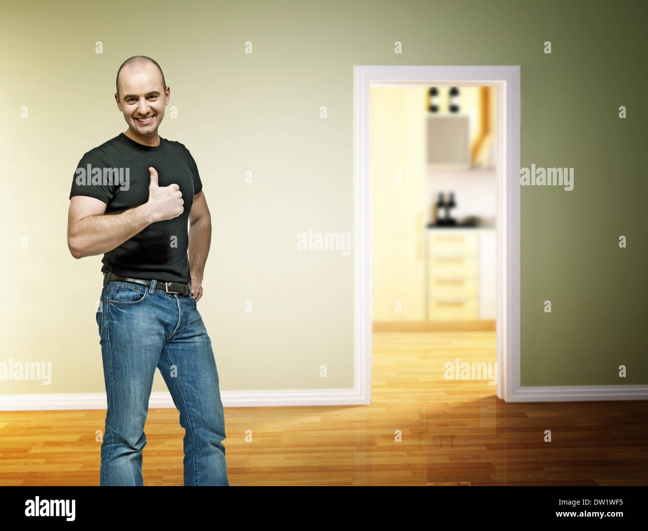 positive man at home Stock Photo - Alamy