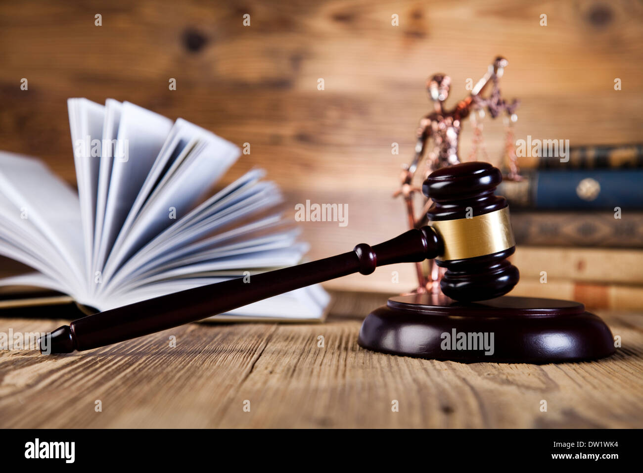 Hammer and god of law Stock Photo - Alamy