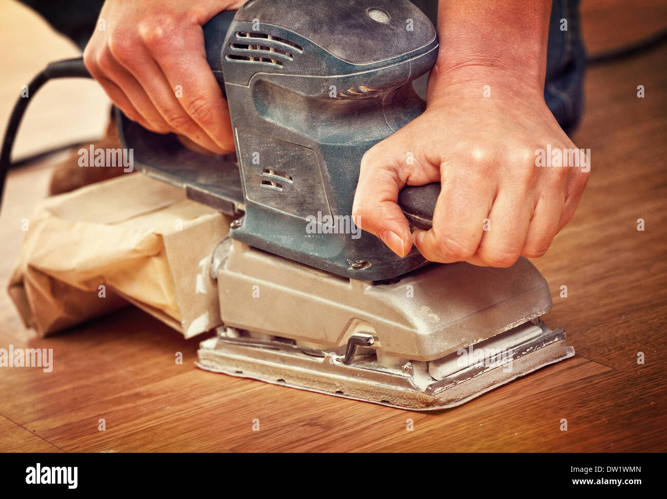sander in action Stock Photo - Alamy