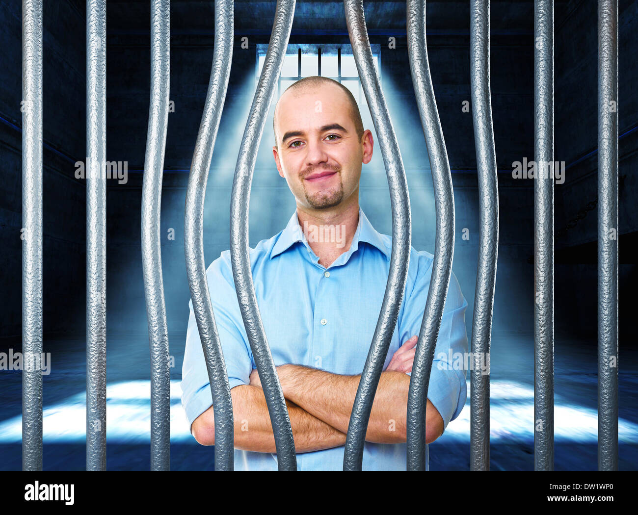calm man in prison Stock Photo - Alamy