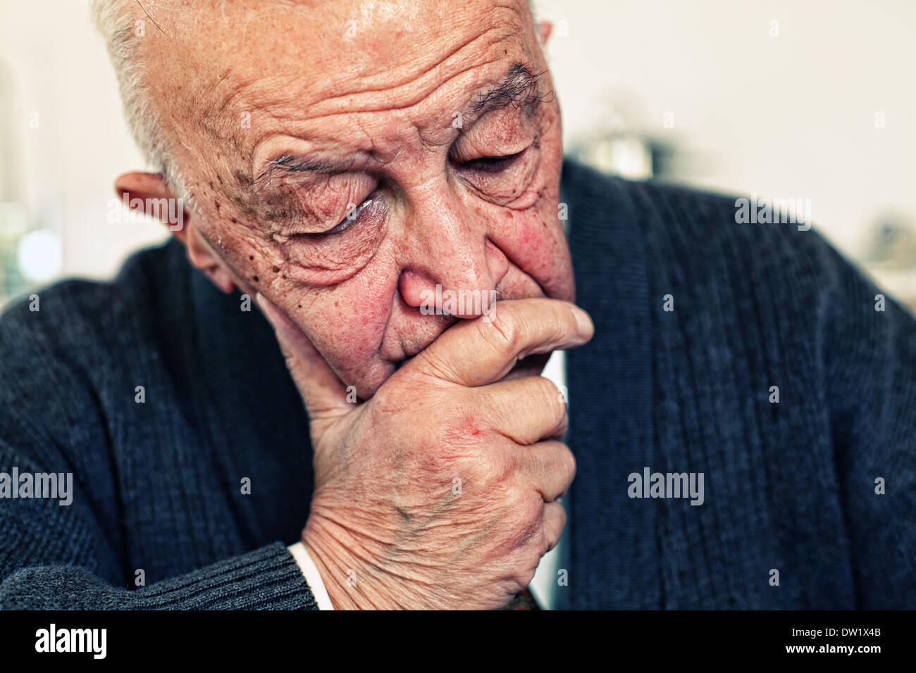 thinking old man Stock Photo - Alamy