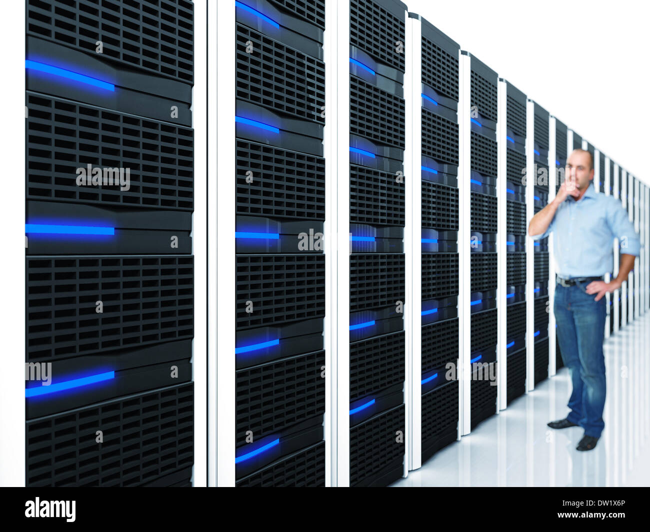 3d man businessman server rack hi-res stock photography and images - Alamy