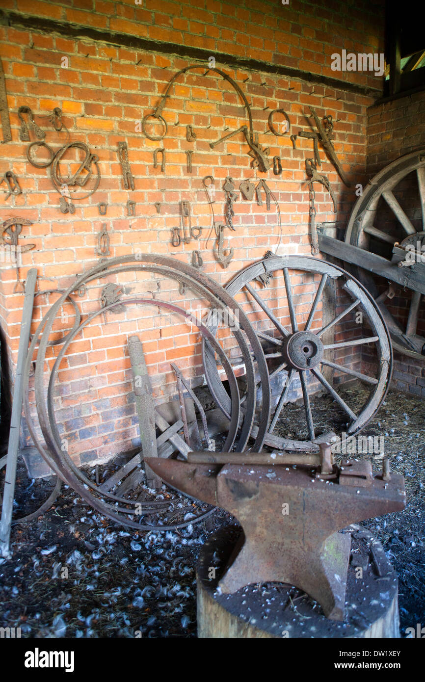 Blacksmithing equipment in the old blacksmiths' shop at World Heritage ...