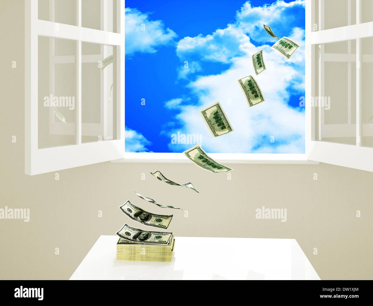 Money fly away hi-res stock photography and images - Alamy