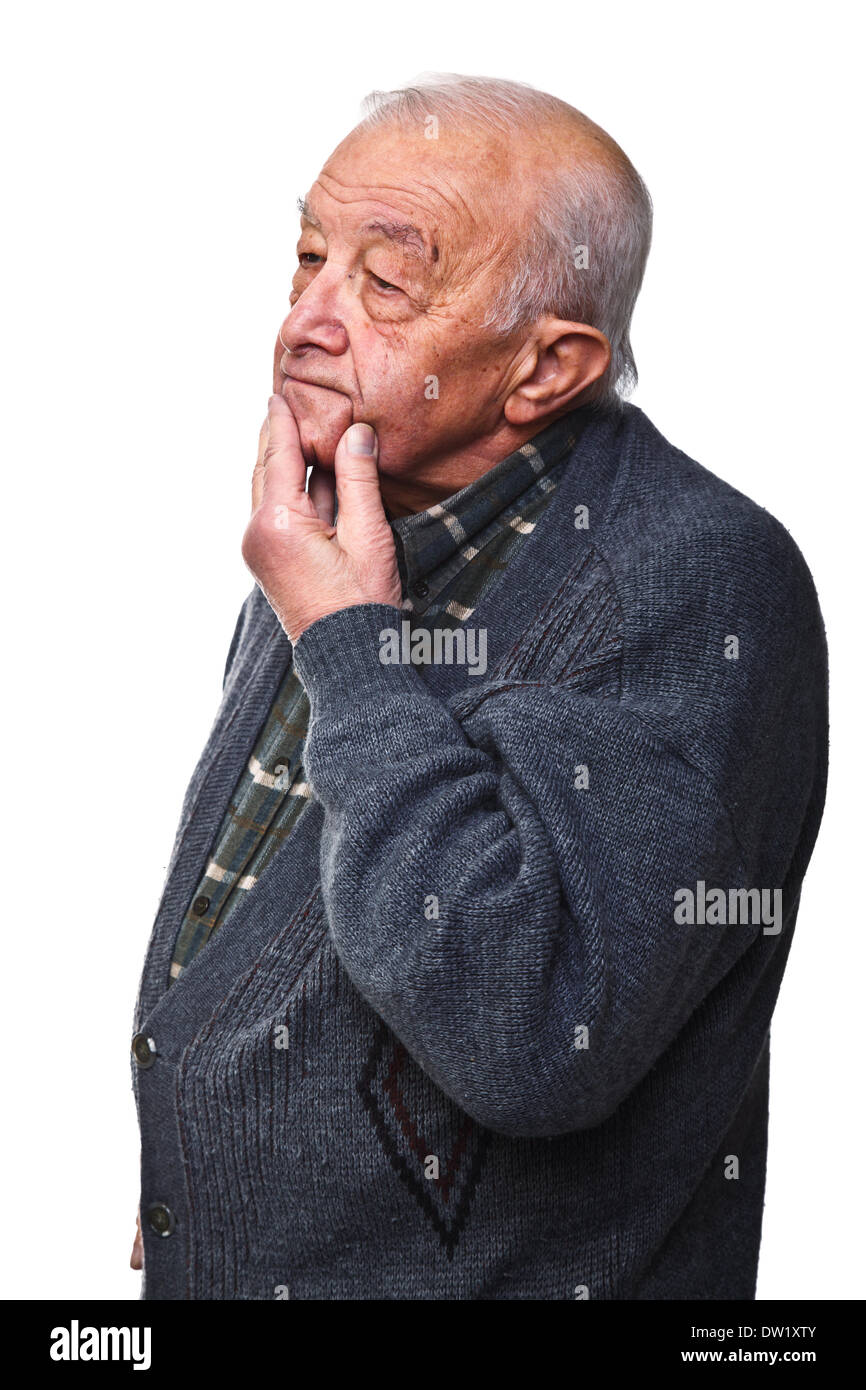 thinking old man Stock Photo - Alamy