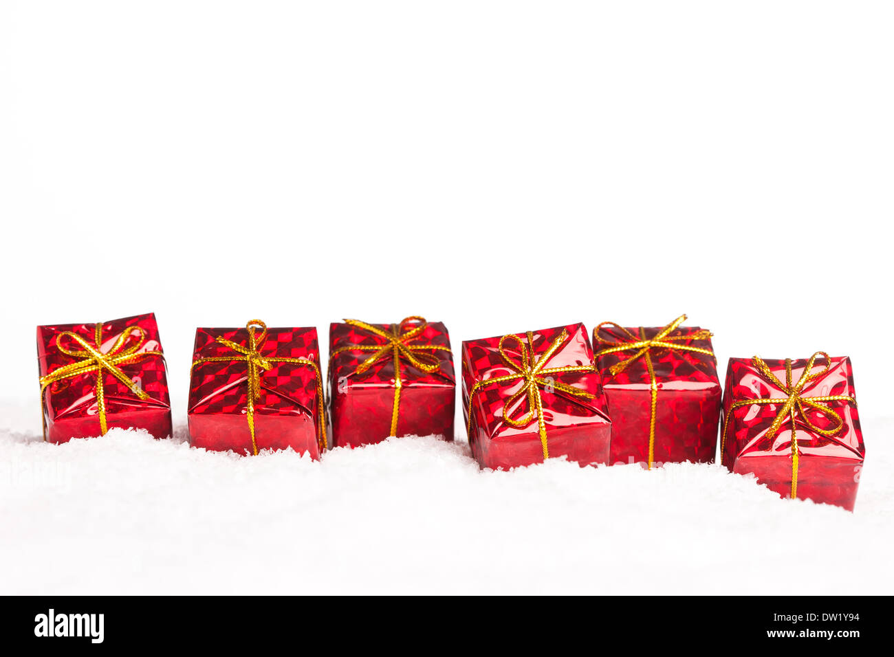Gift boxes snow christmas Cut Out Stock Images & Pictures - Alamy