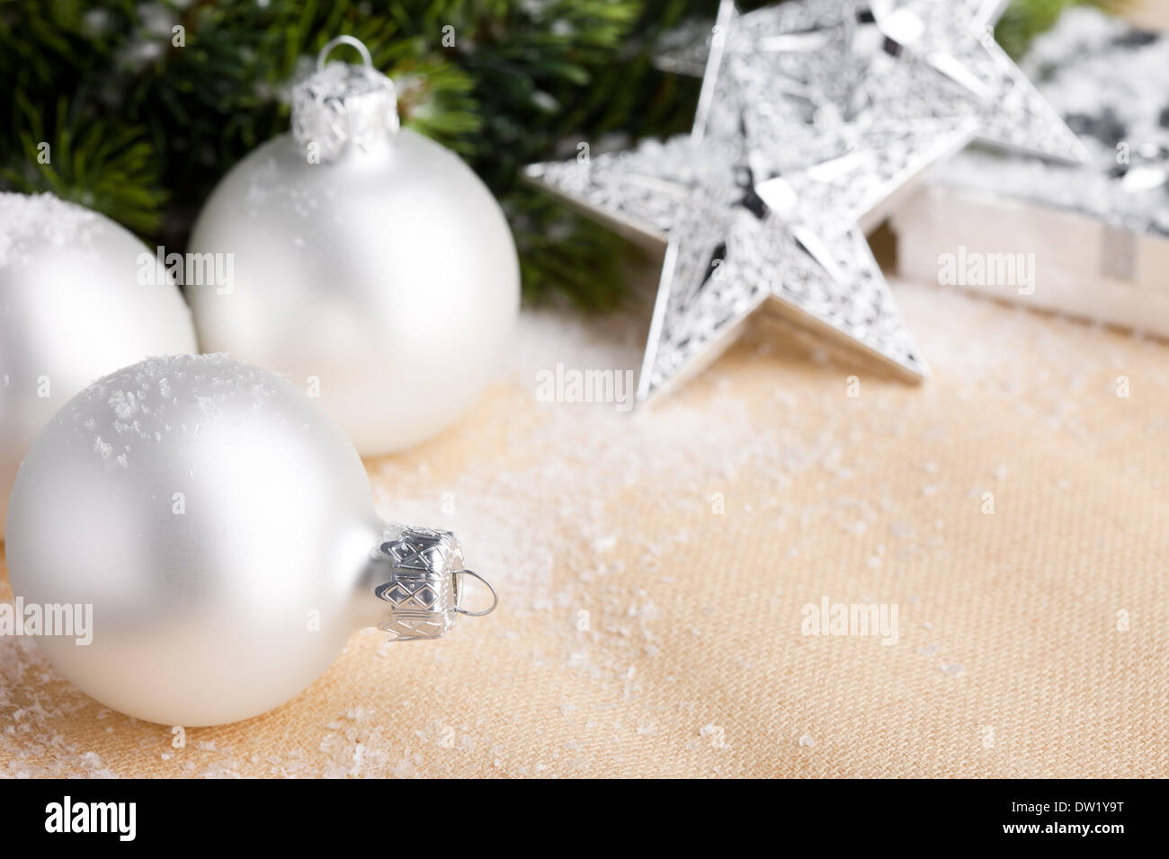 Christmas decoration with festive ball Stock Photo - Alamy