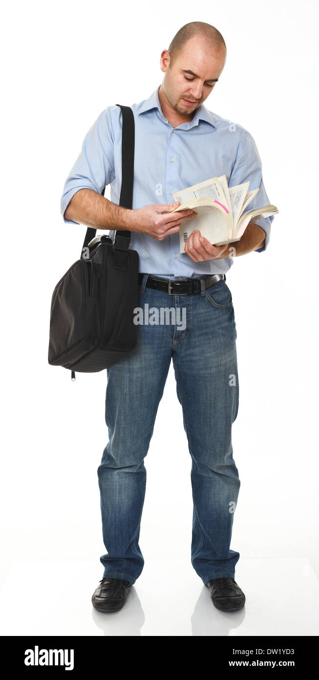 man reading a book Stock Photo - Alamy