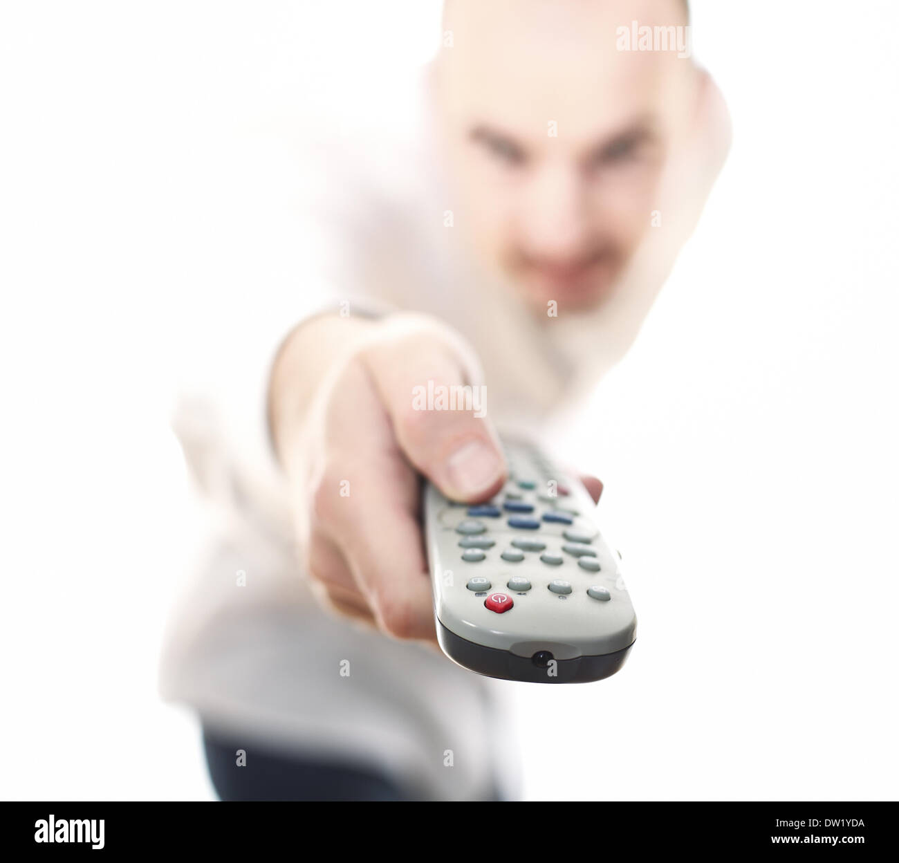 man with remote control Stock Photo - Alamy