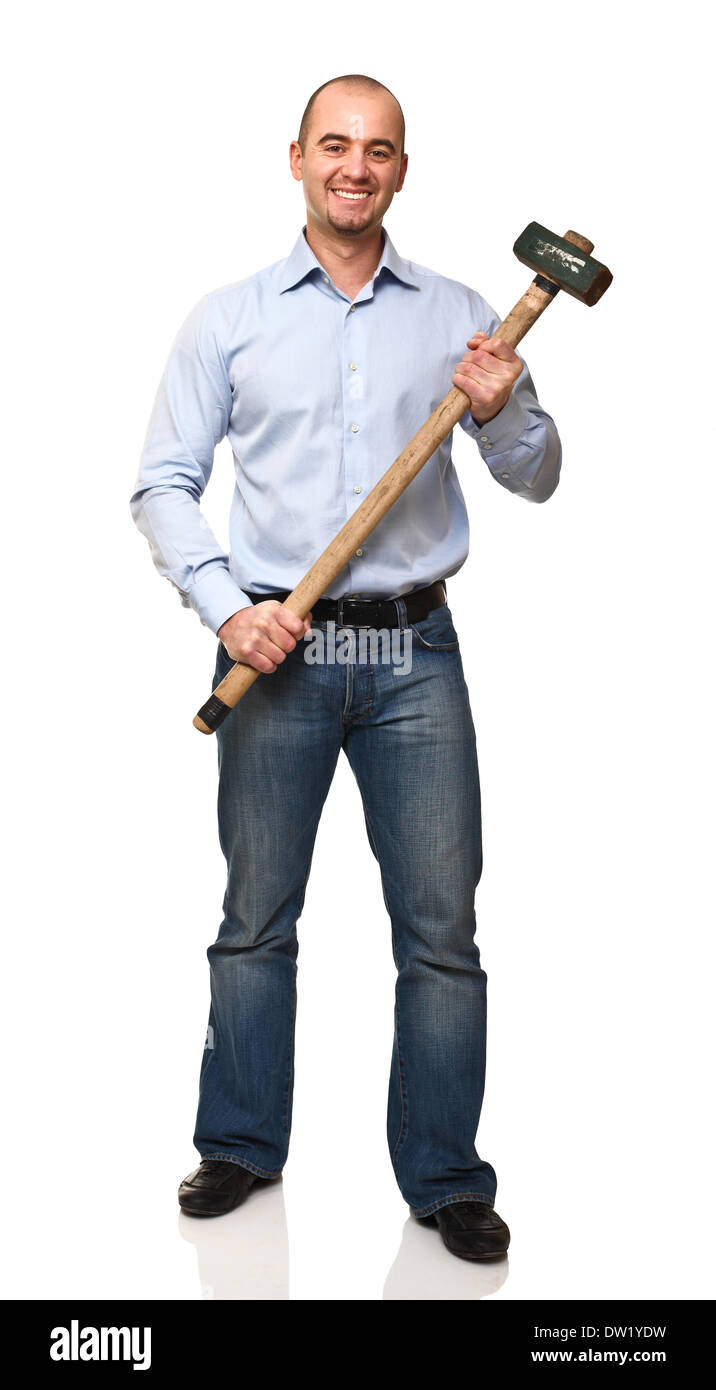 man with hammer Stock Photo - Alamy