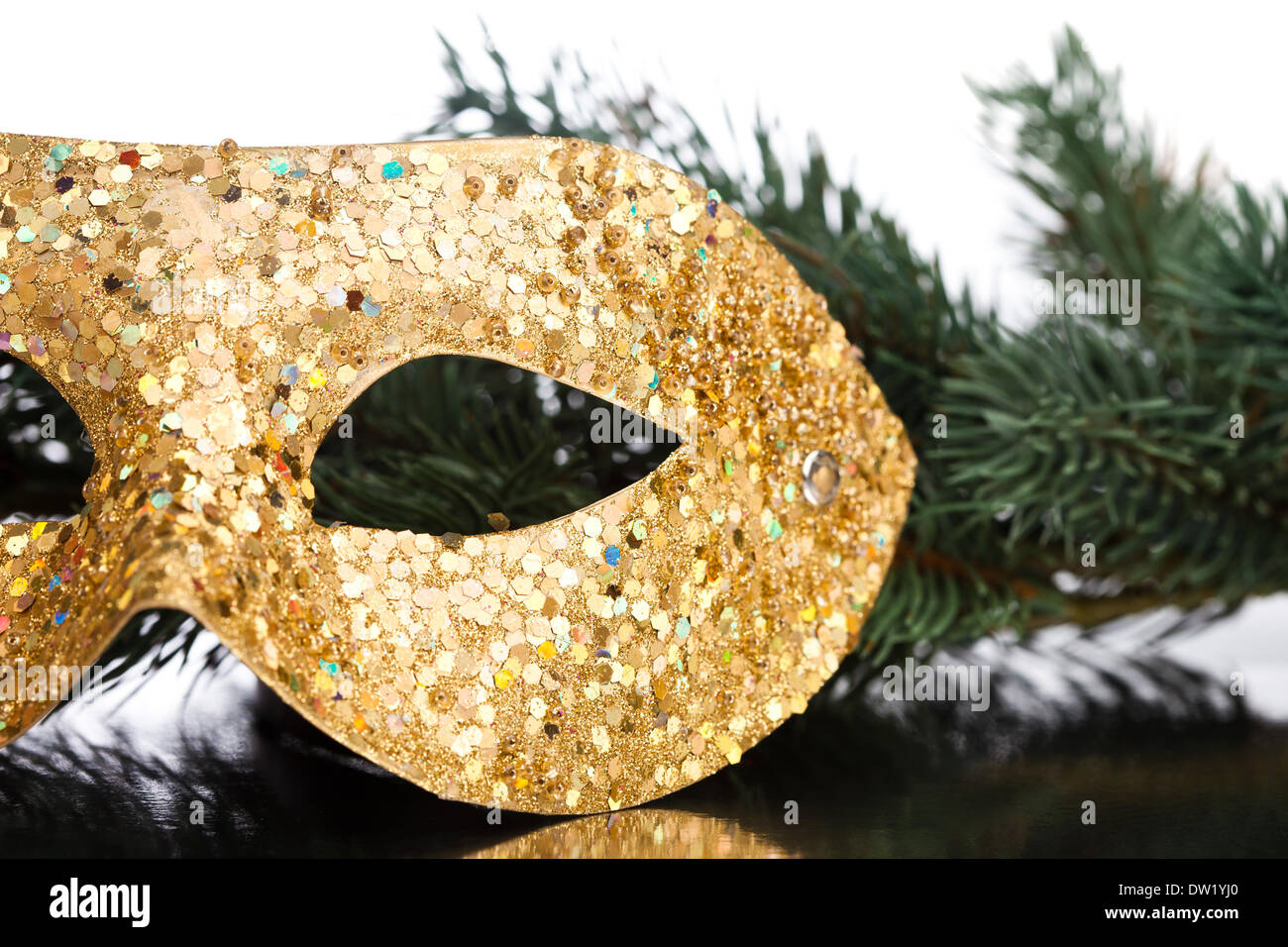 Christmas mask with green fir-tree Stock Photo - Alamy