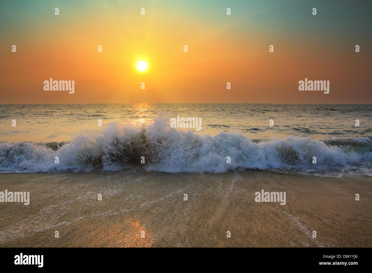 sunset in ocean Stock Photo - Alamy