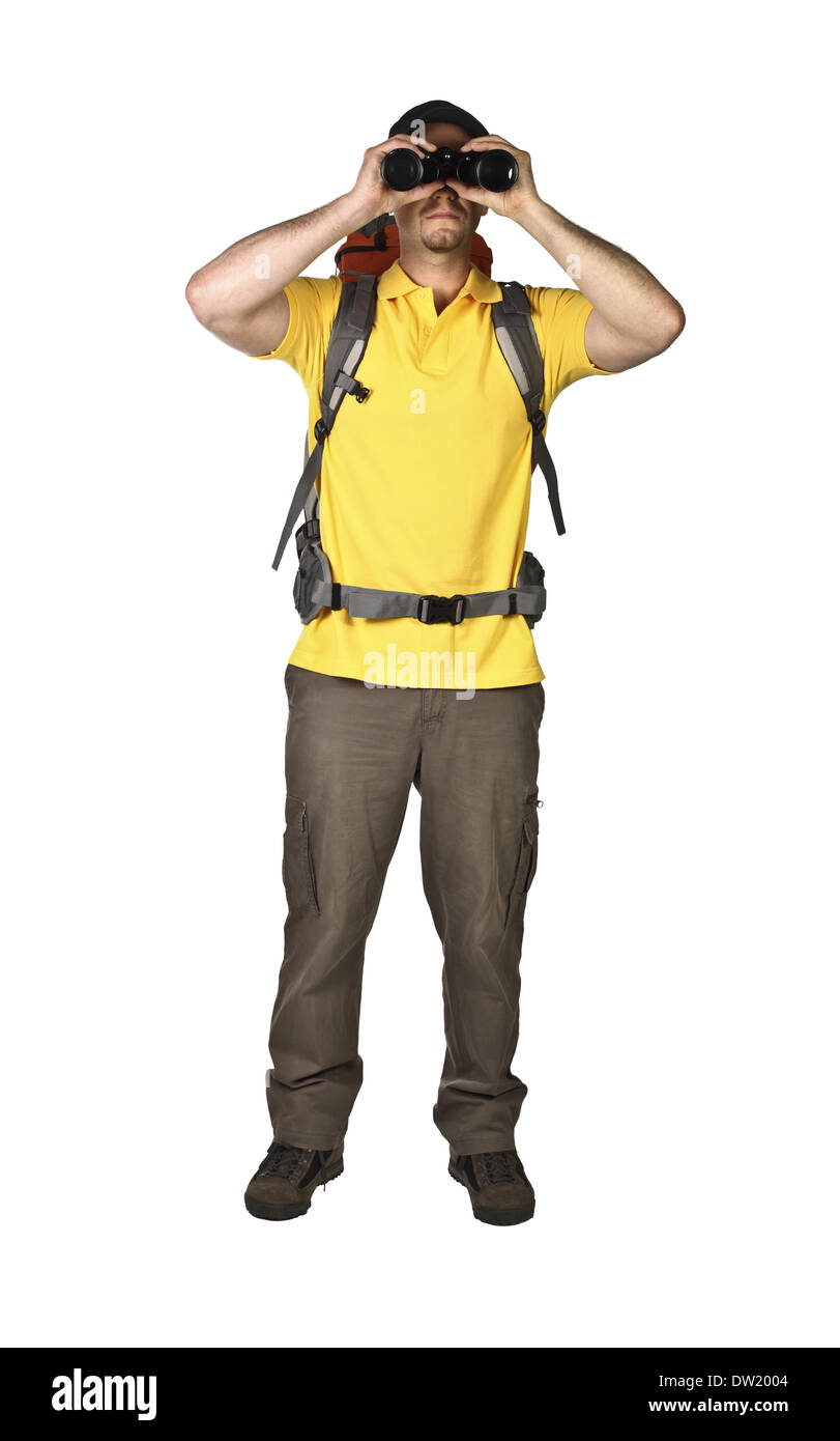 man with black Binoculars Stock Photo - Alamy