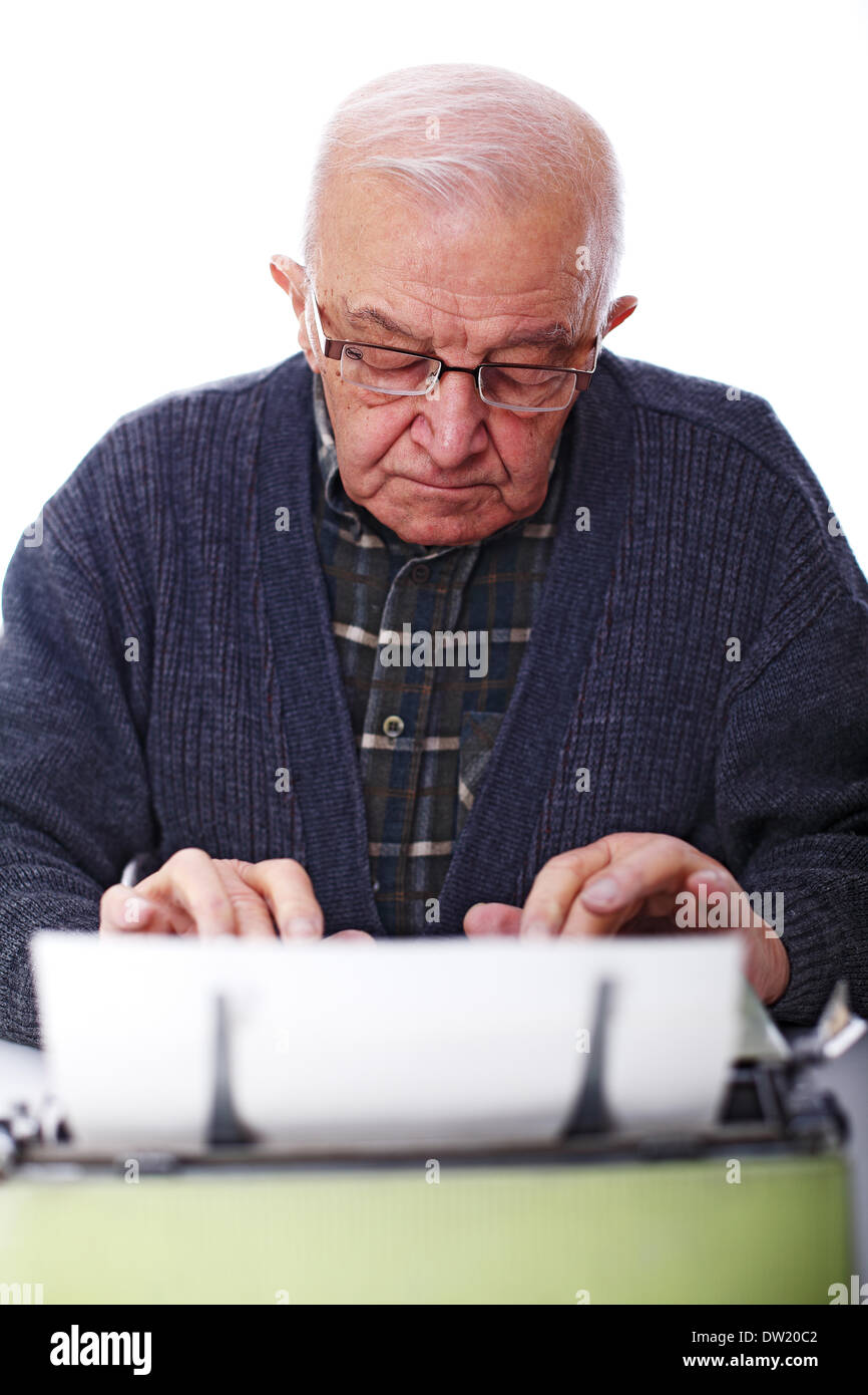 Man working at typewriter hi-res stock photography and images - Alamy