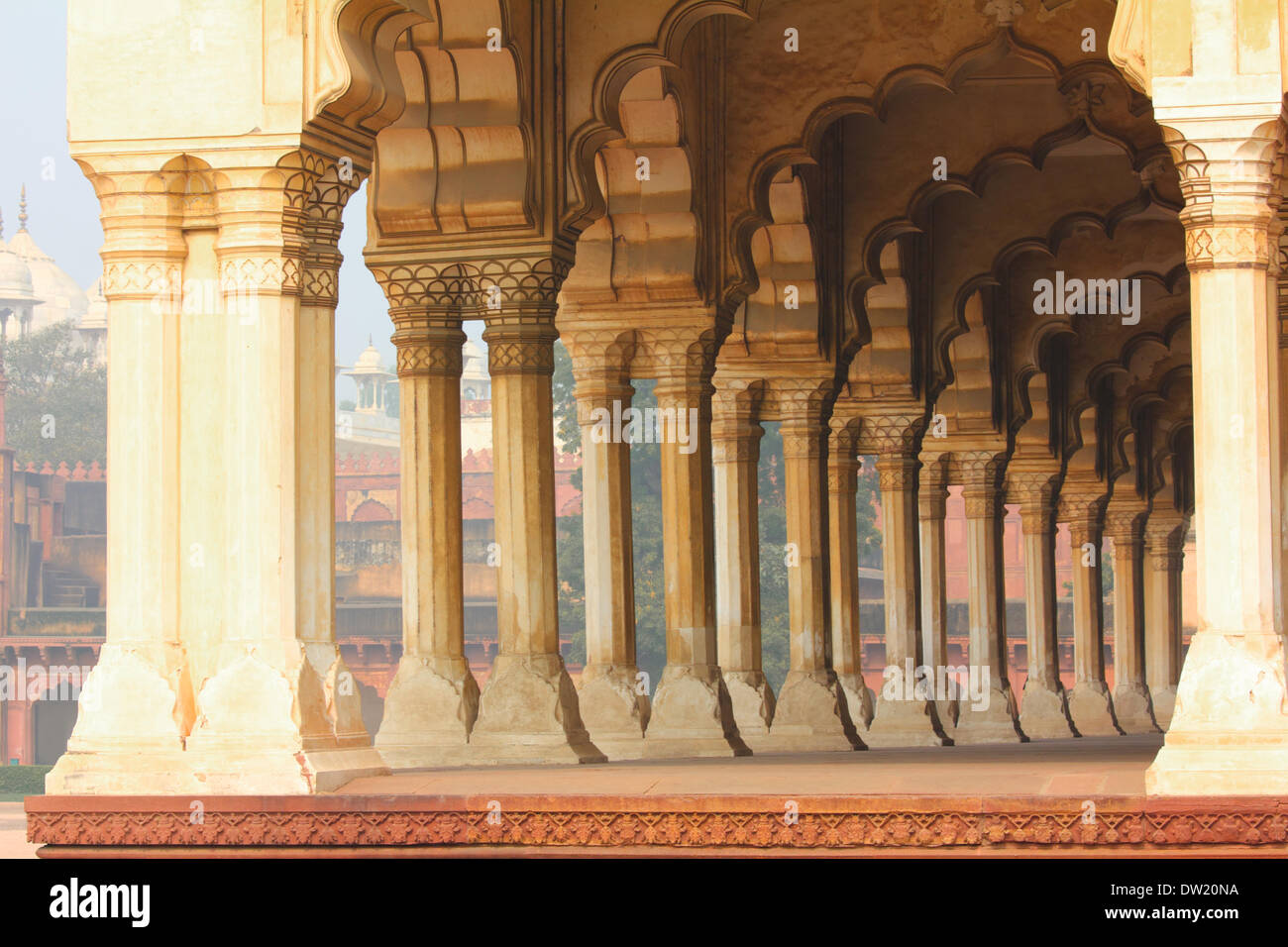 columns in palace - agra fort Stock Photo - Alamy