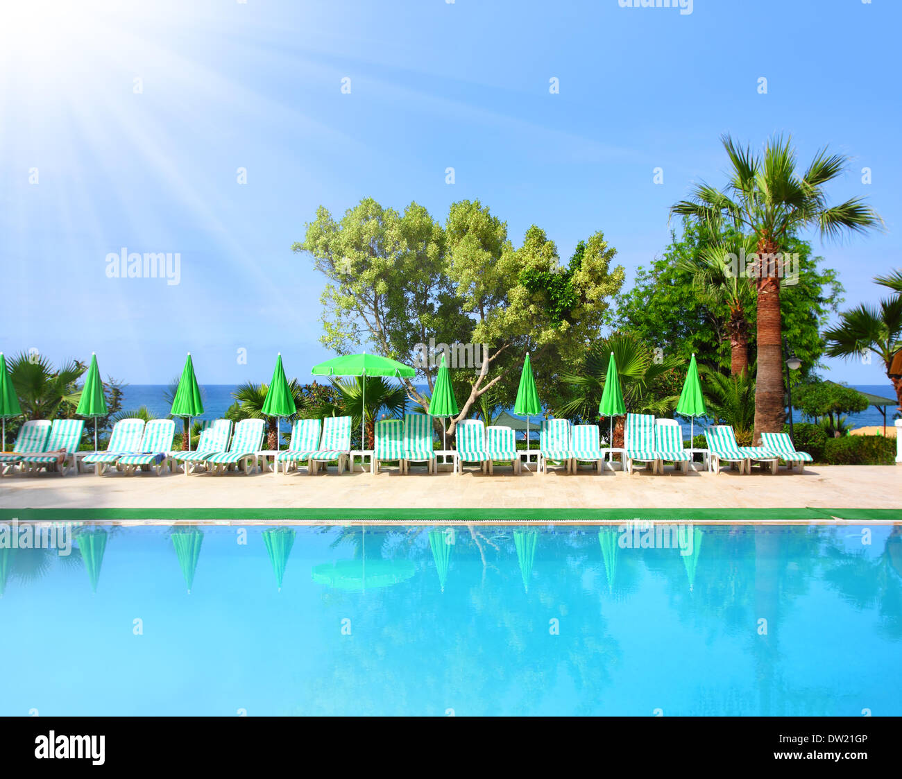 empty swimming pool in hotel Stock Photo - Alamy