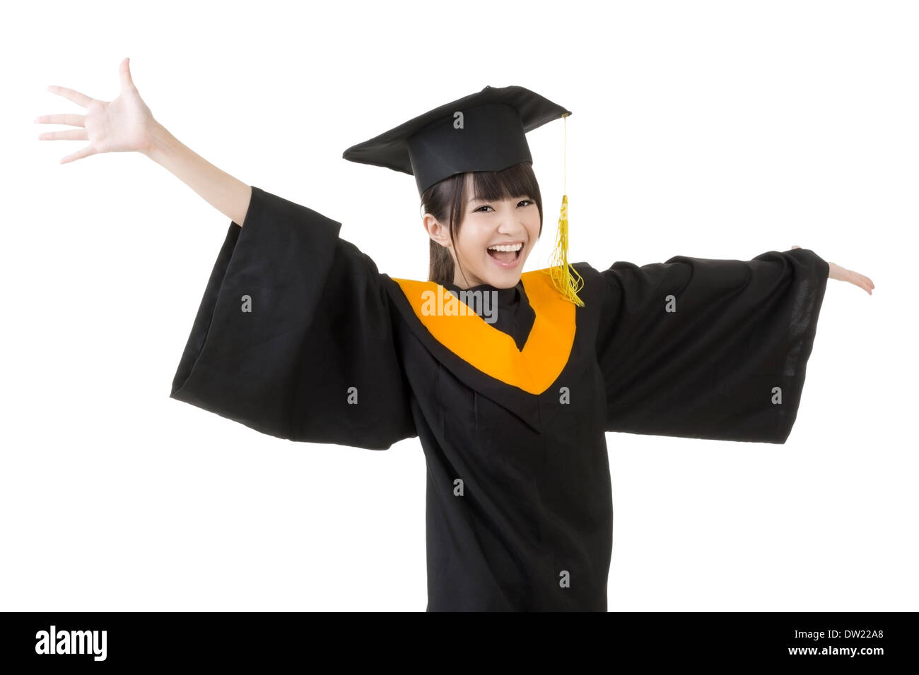 Young asian graduation woman is happy Stock Photo - Alamy