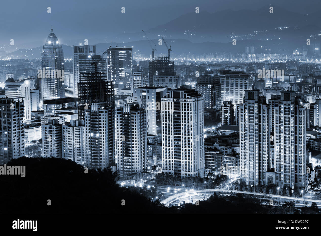 Urban scenery in night Stock Photo - Alamy