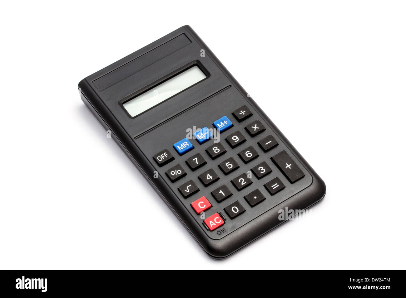 Black calculator isolated on white background Stock Photo - Alamy